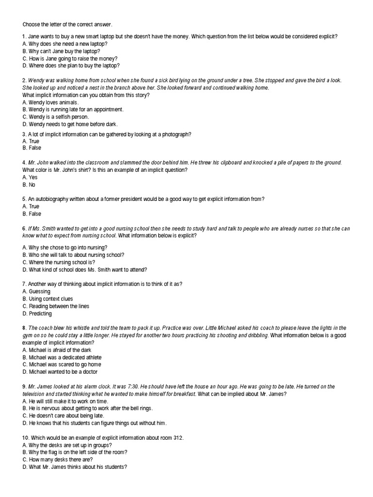 Explicit and Implicit Activity | PDF