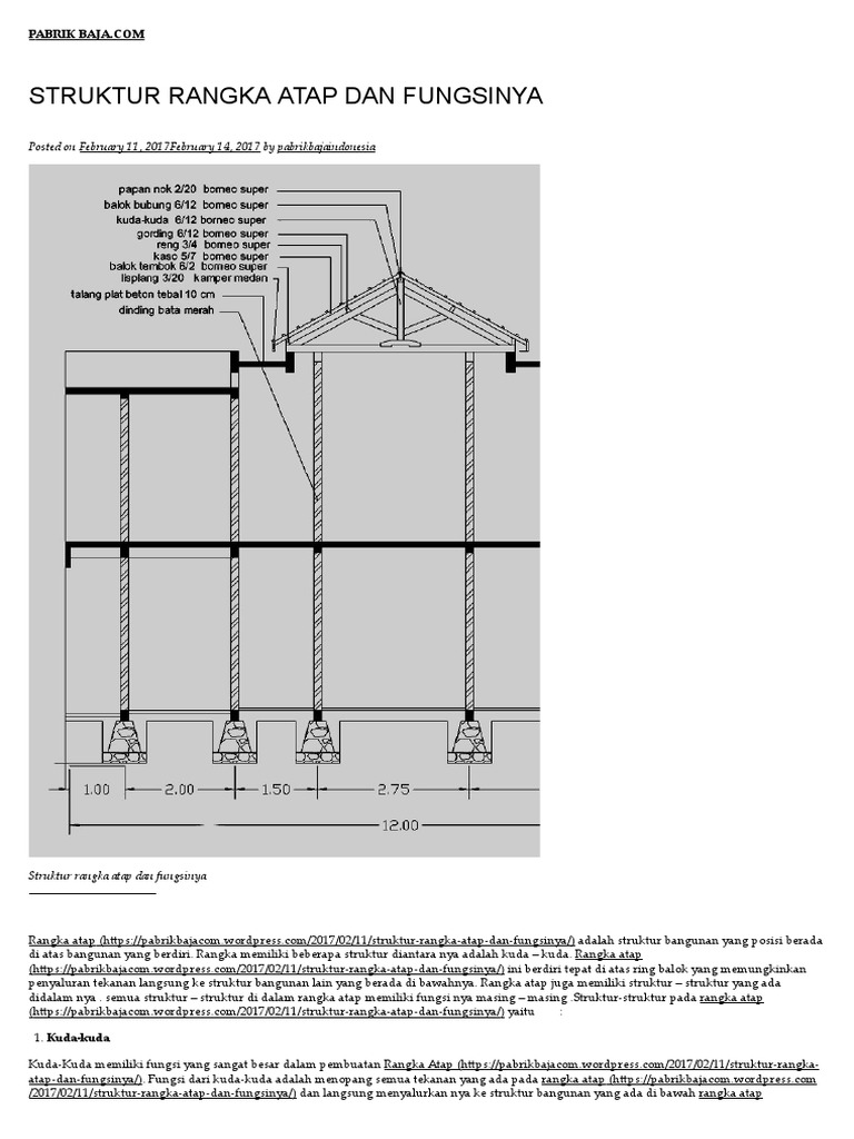 Struktur dan Fungsi Rangka Atap | PDF