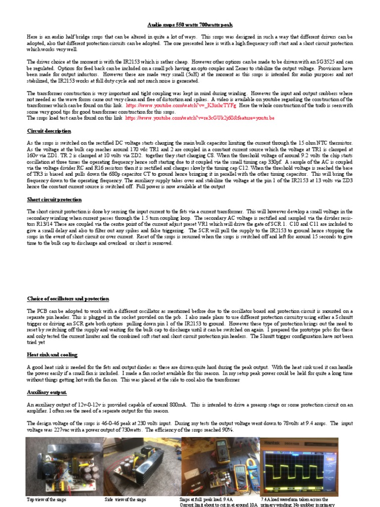 Audio Smps 700w V2.1 | PDF