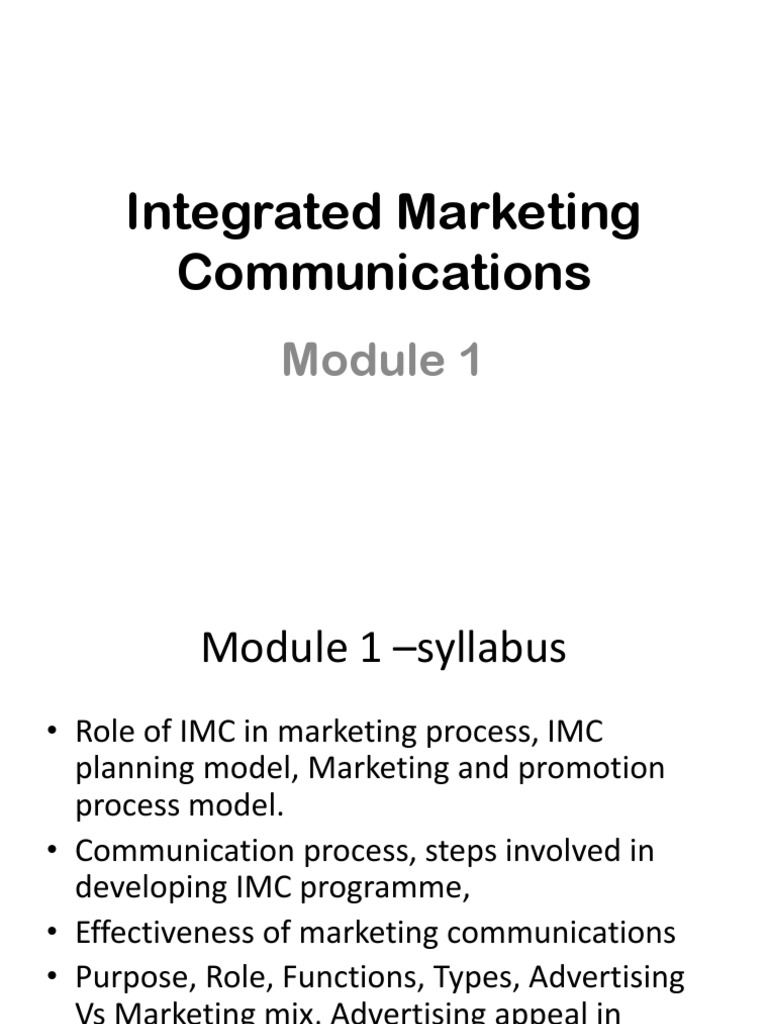 Module 1 IMC | Download Free PDF | Market Segmentation | Marketing ...