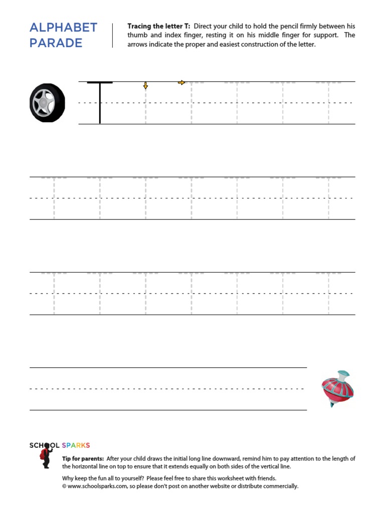 Tracing Letters T Cap | PDF