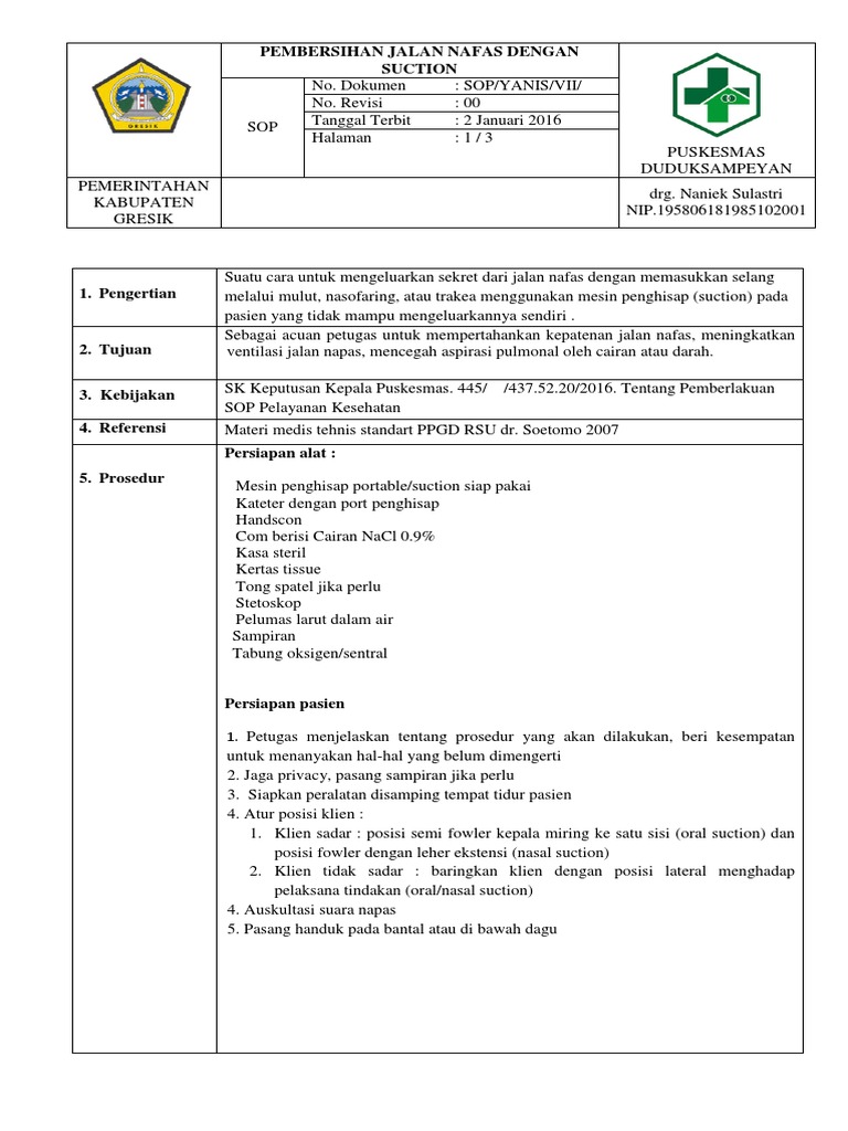 Sop Suction | PDF