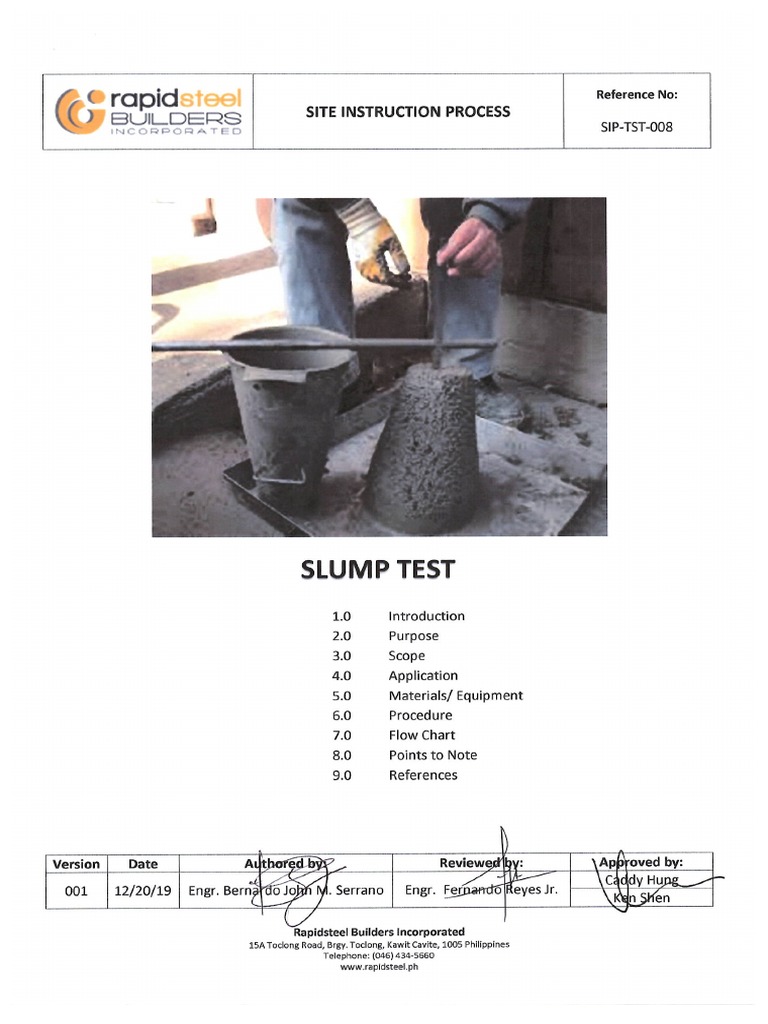 Sip-Str-008 Slump Test | PDF