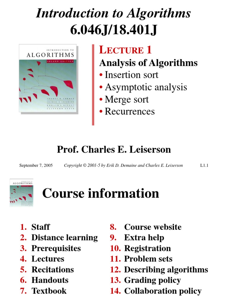 Cormen Algorithms Slides PDF | PDF