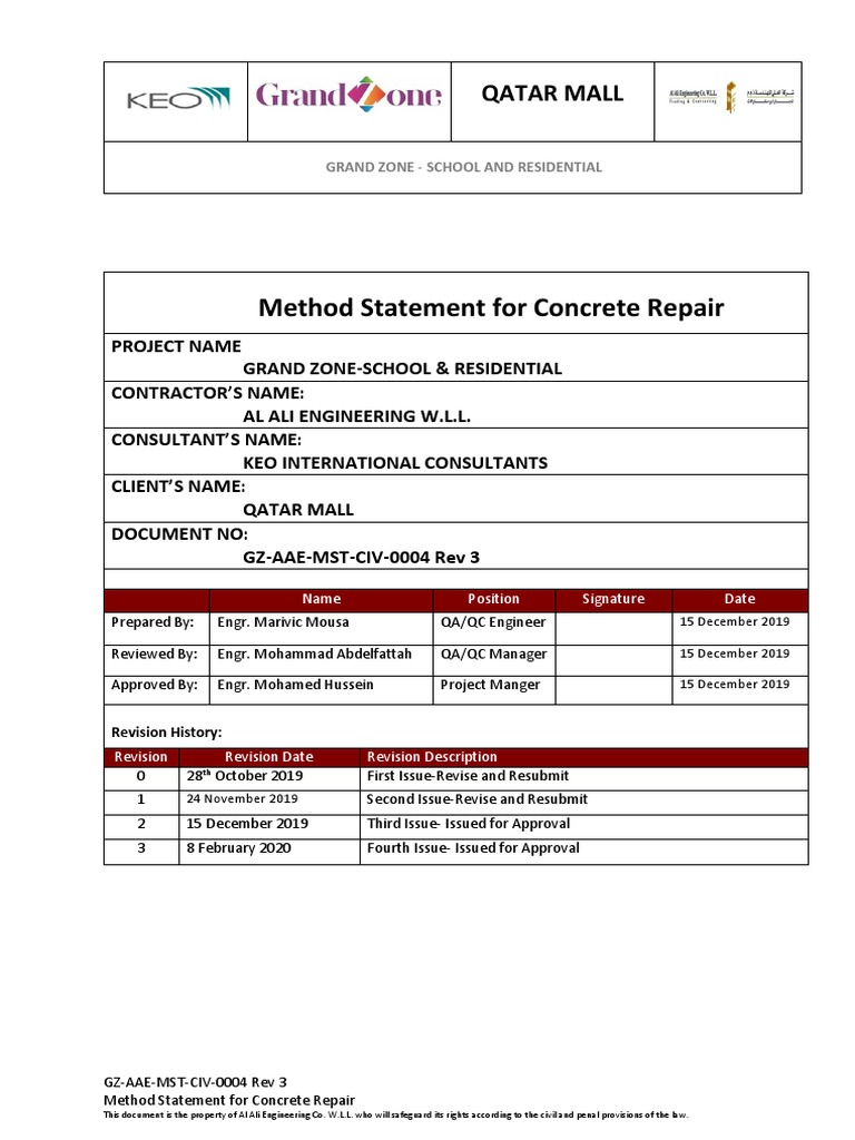 MS - CONCRETE REPAIR Rev 3 | PDF