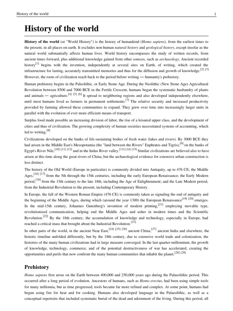 World History: From Prehistory to Present | PDF | Modern History ...