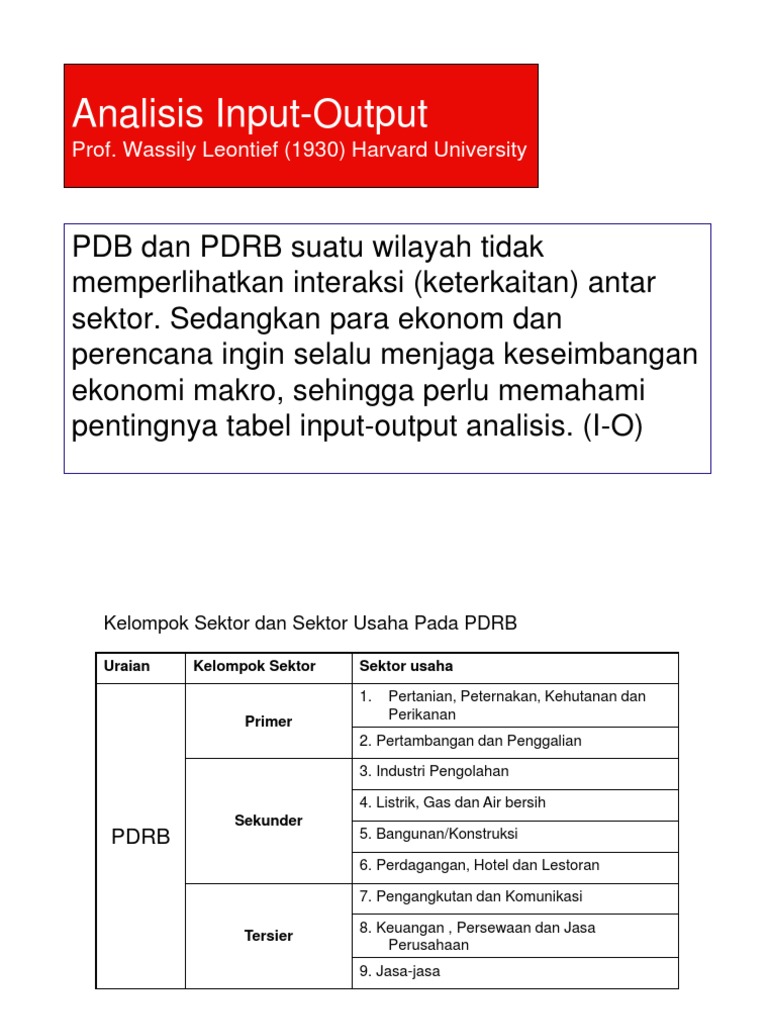 Analisis Input - Output | PDF