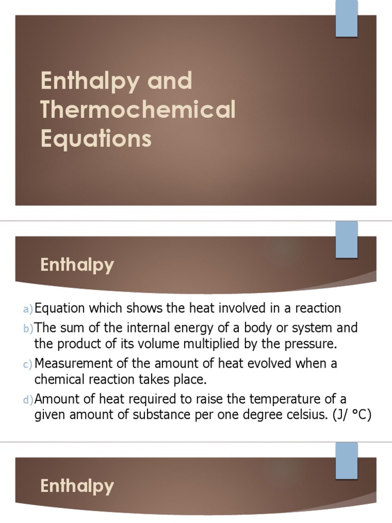 Enthalpy and Thermochemical Equations | PDF