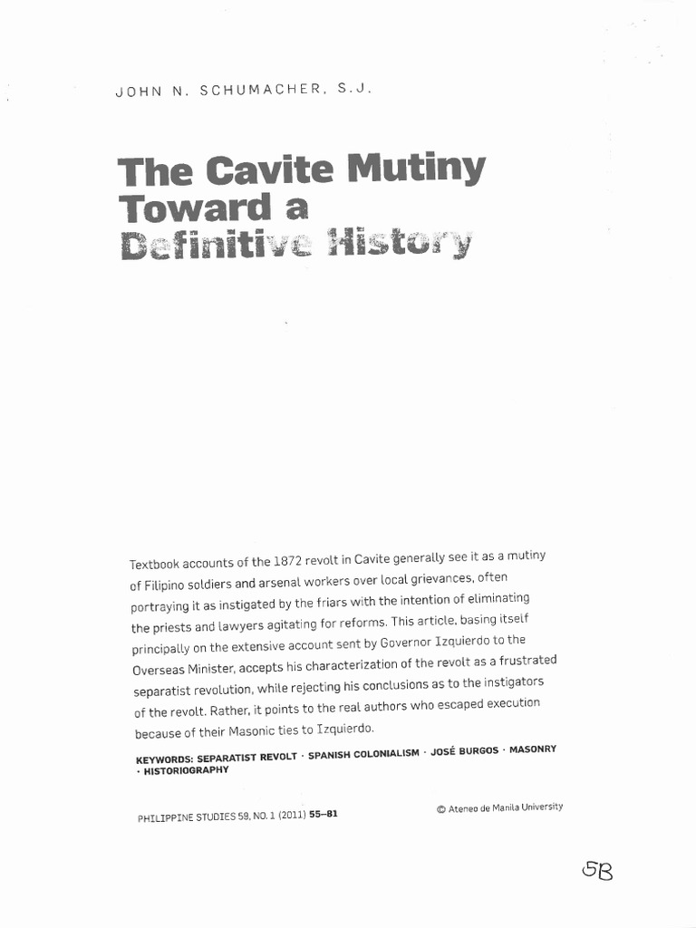 Cavite Mutiny - Toward A Definitive History | PDF