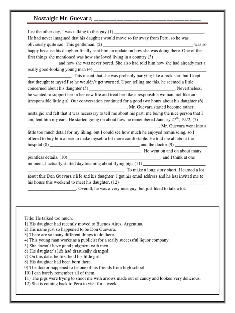 Relative Clauses Paragraph With Gap Fill | PDF