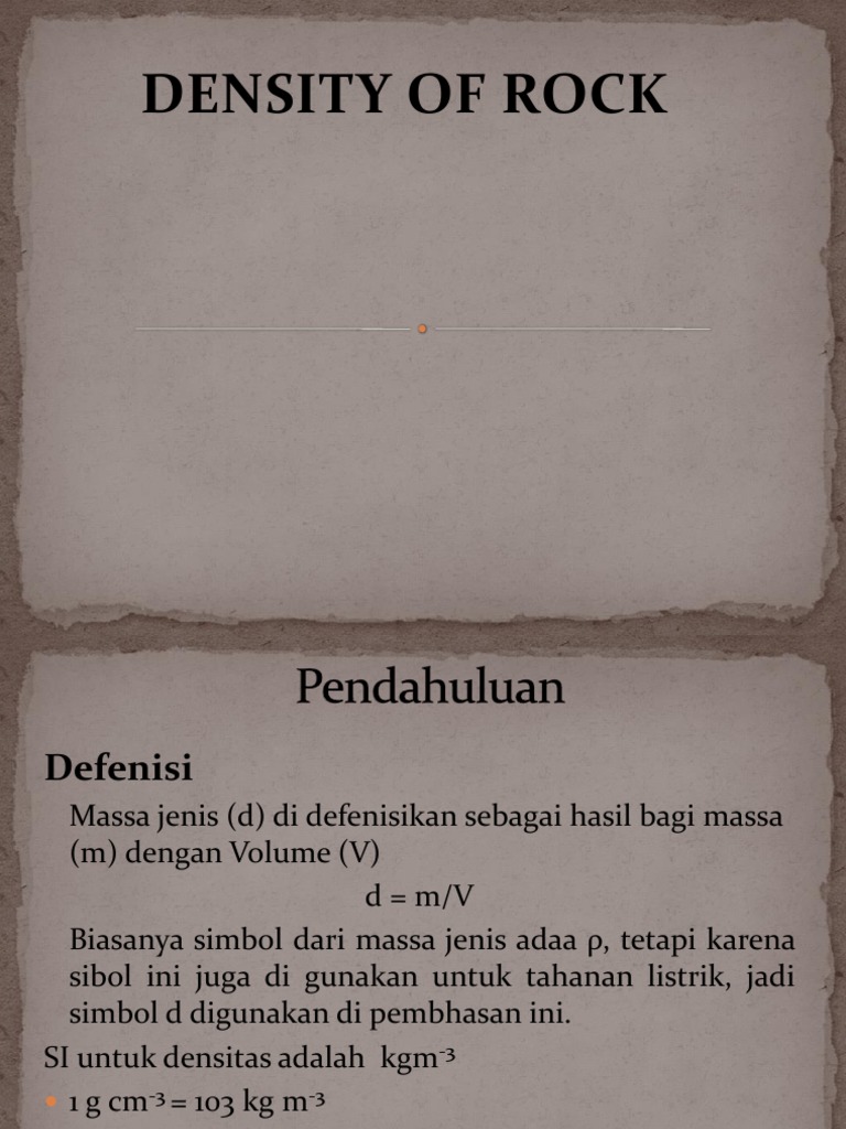 04 Density of Rock | PDF