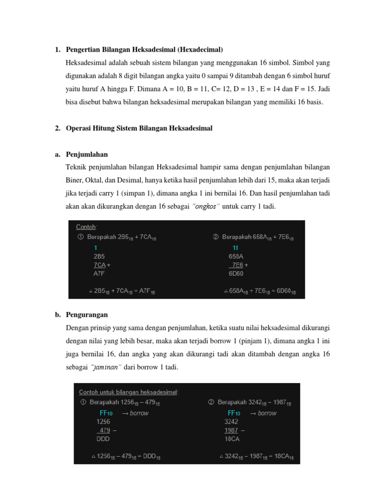 Bilangan Heksadesimal | PDF