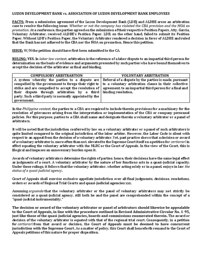 LUZON DEVELOPMENT BANK vs. ALDBE | PDF