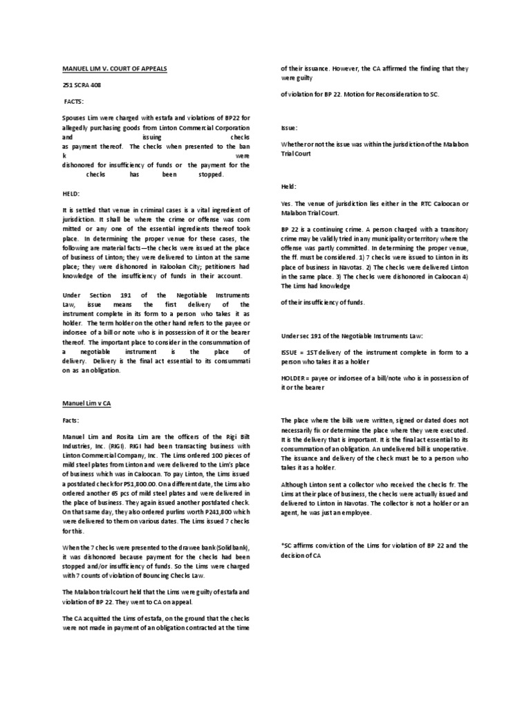 Manuel Lim V CA | PDF