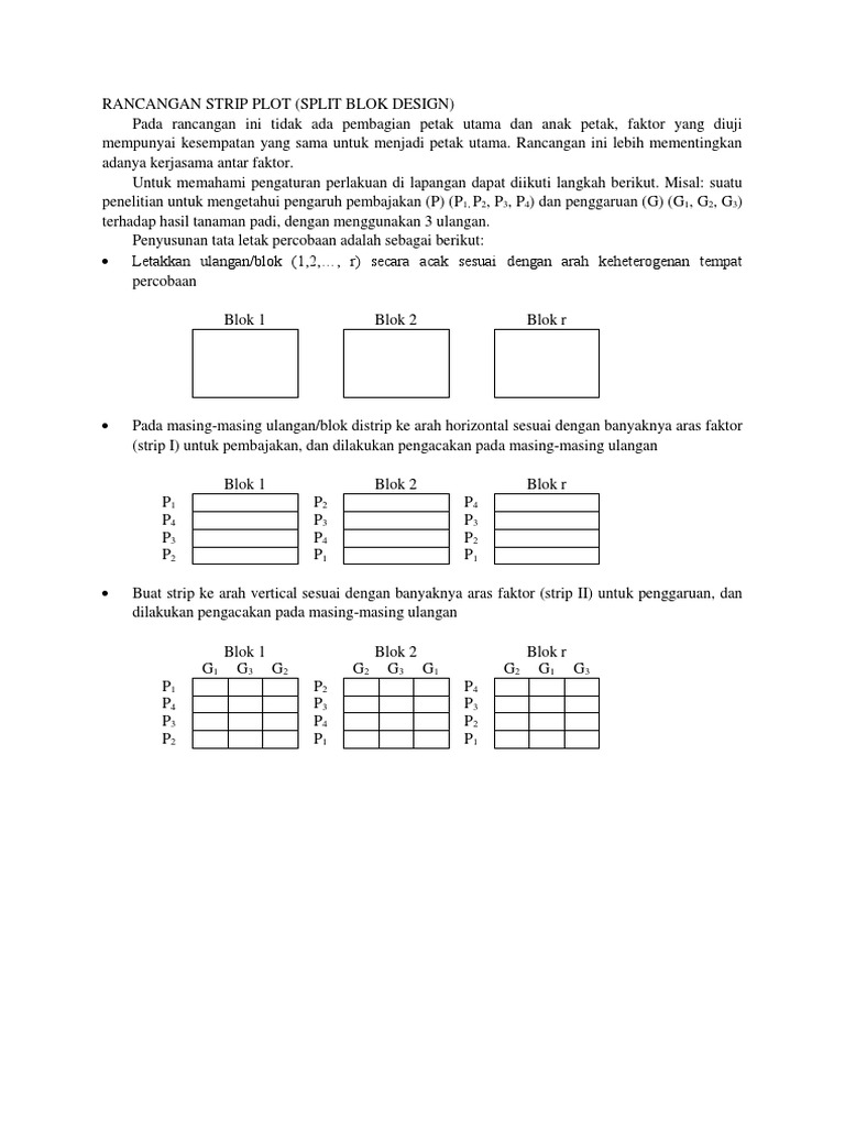 Rancangan Strip Plot | PDF