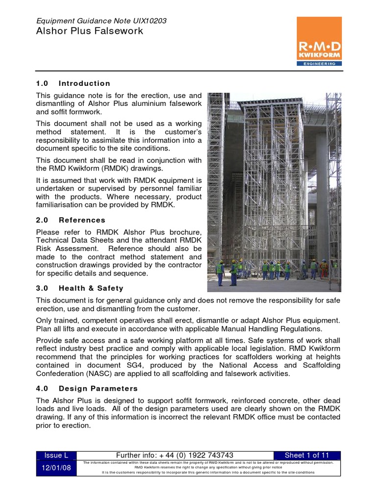 Guidelines for Erecting, Using, and Dismantling an Alshor Plus Aluminum ...