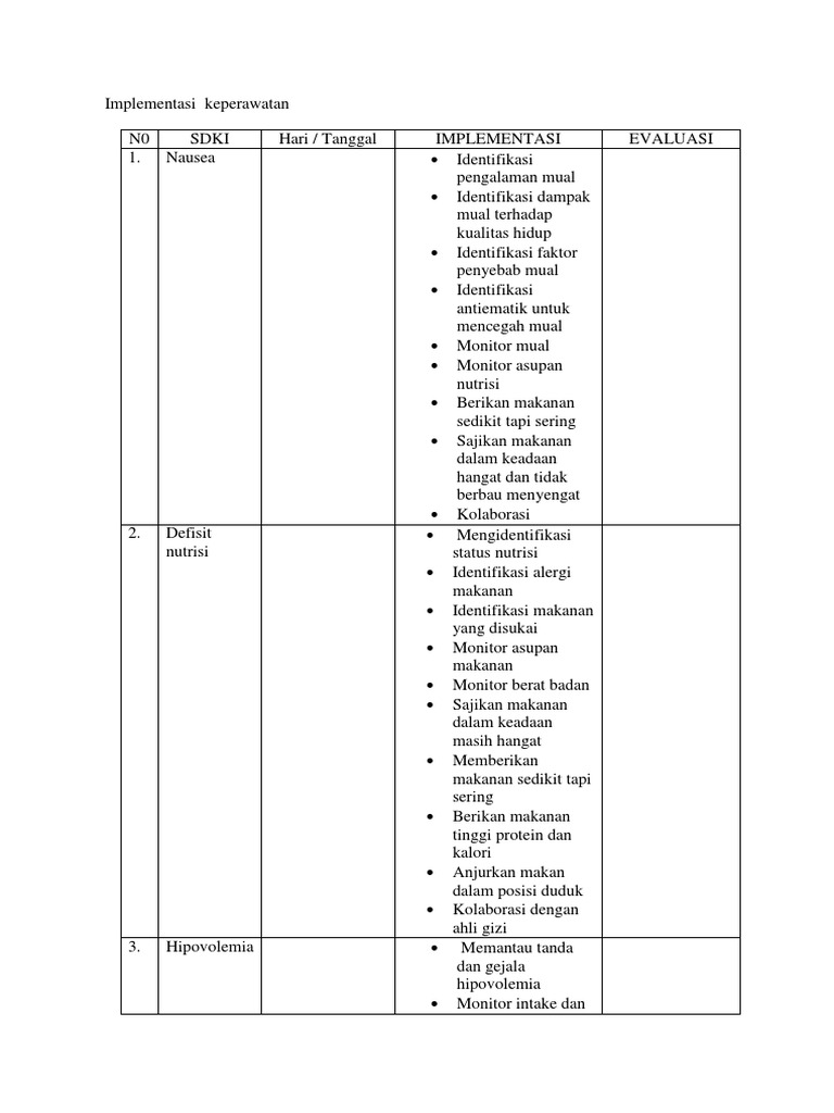 Implementasi Keperawatan | PDF
