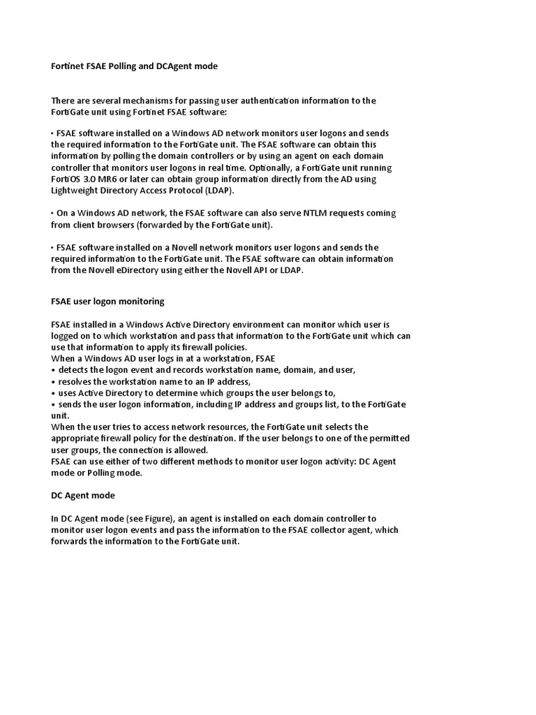 FSAE: DC Agent vs Polling Mode Explained | PDF | Active Directory ...