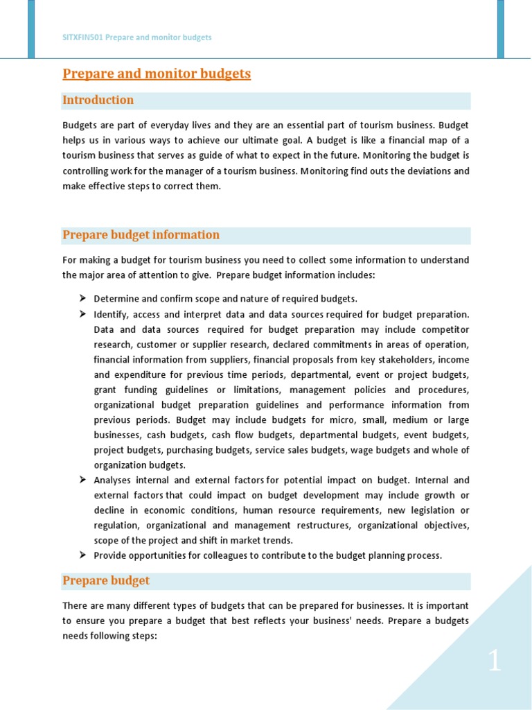 Budget Preparation and Monitoring Guide | PDF
