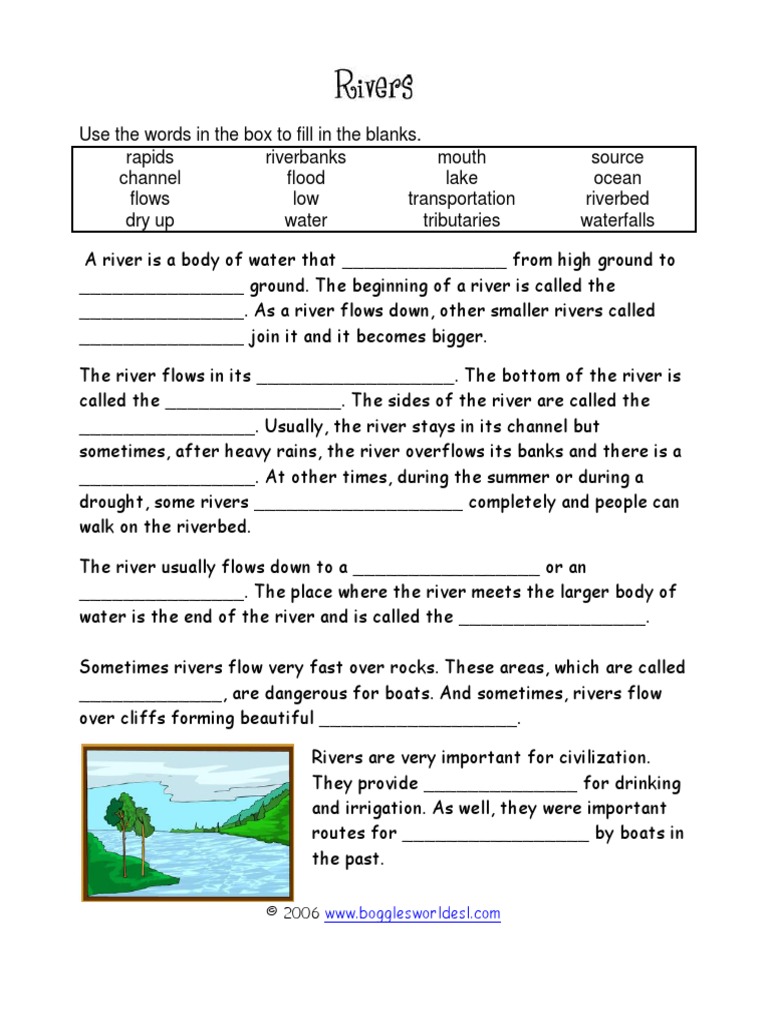 River Vocabulary for ESL Learners | PDF