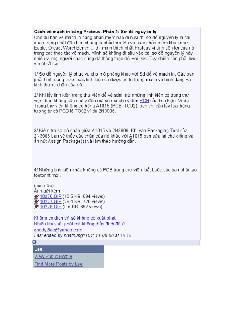 Cách vẽ mạch in bằng Proteus | PDF
