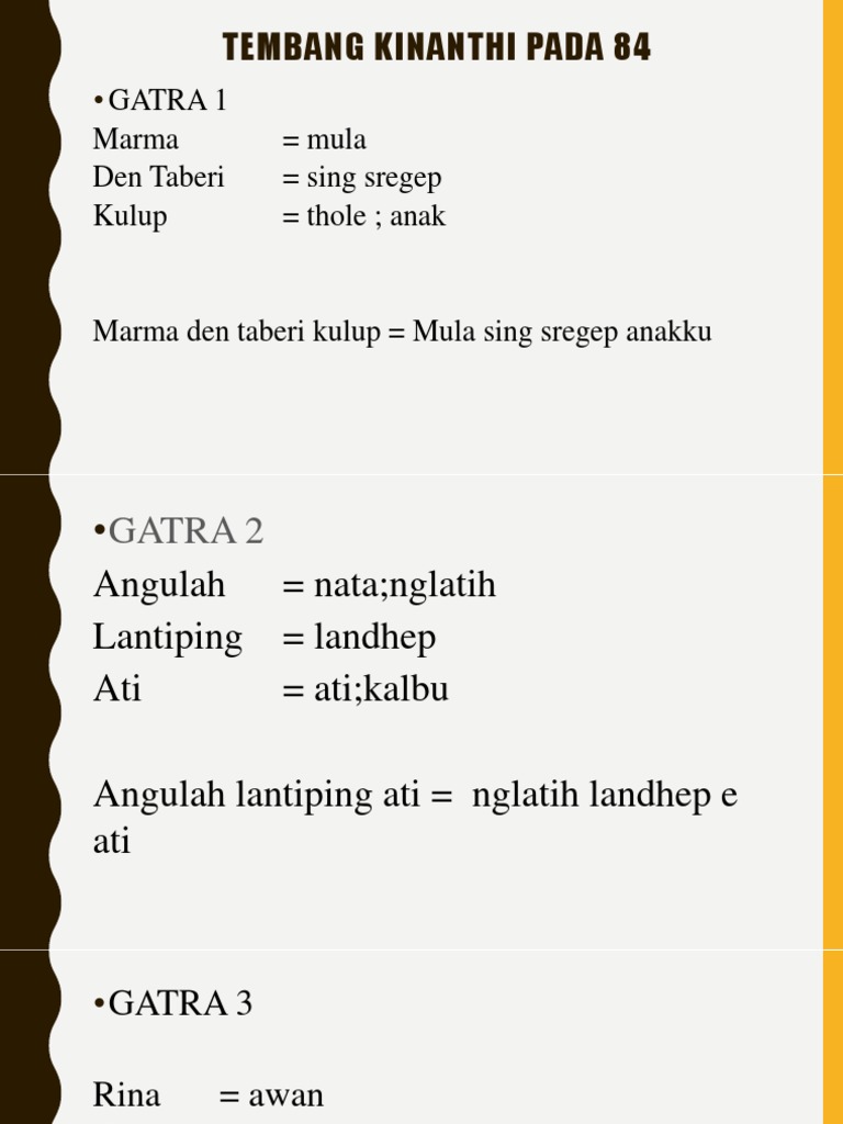 Tembang Kinanthi Pada 84 | PDF