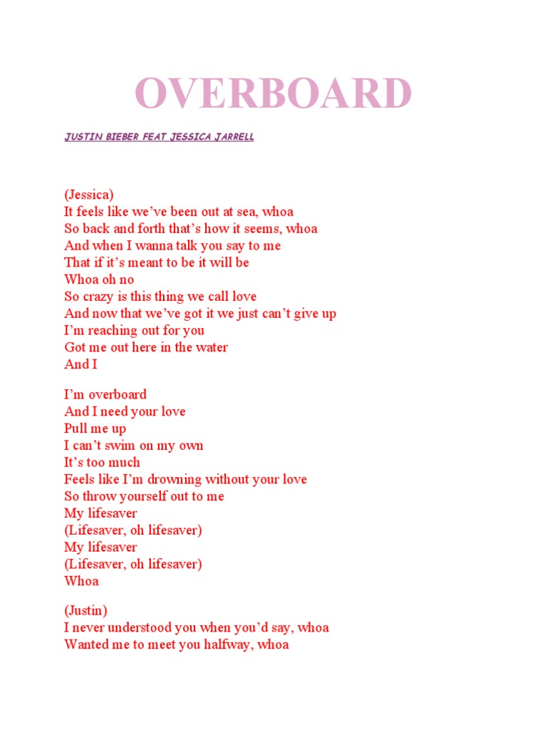 Overboard: Justin Bieber Feat Jessica Jarrell | PDF | Poetry