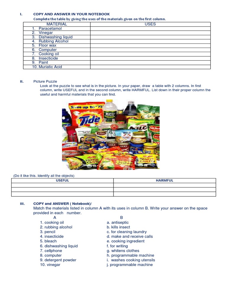 Activity-Q1 Useful & Harmful Material | PDF