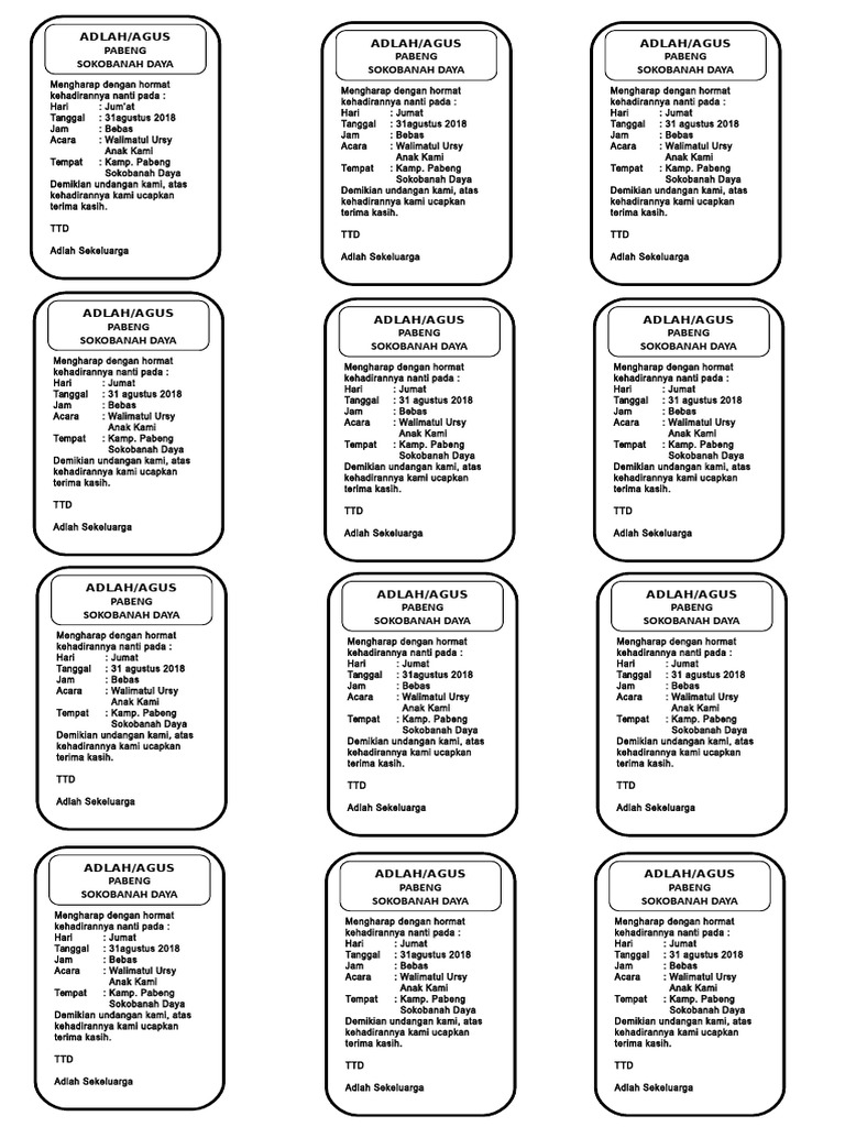 Undangan Sabun | PDF