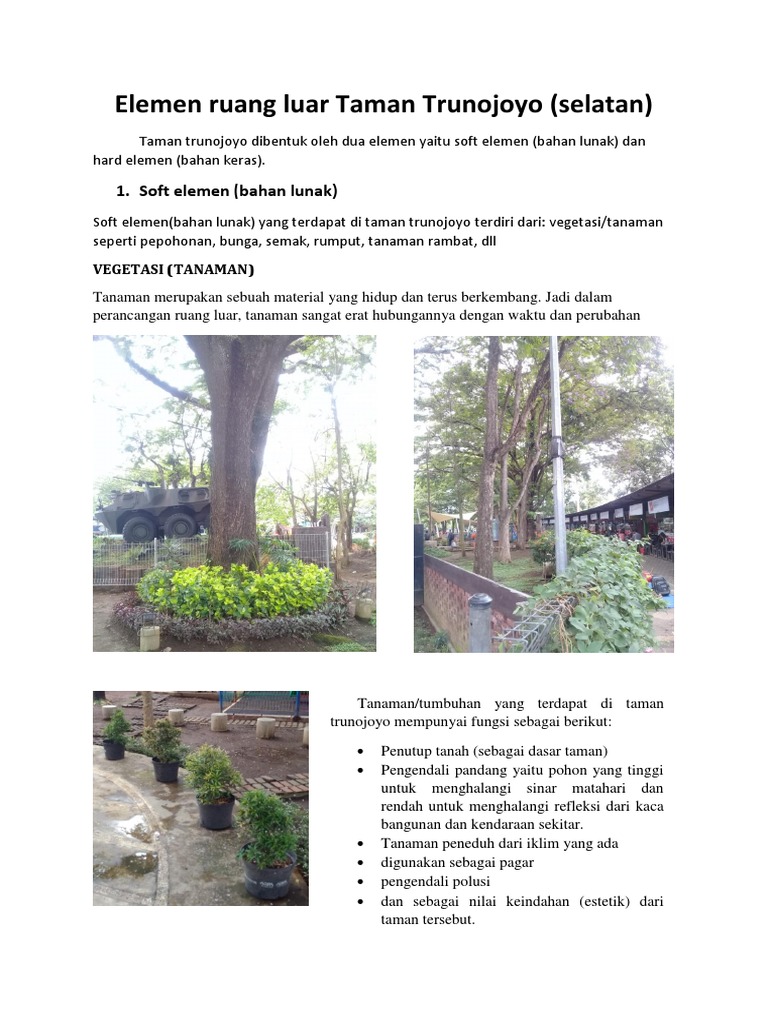 Elemen Ruang Luar Taman Trunojoyo | PDF