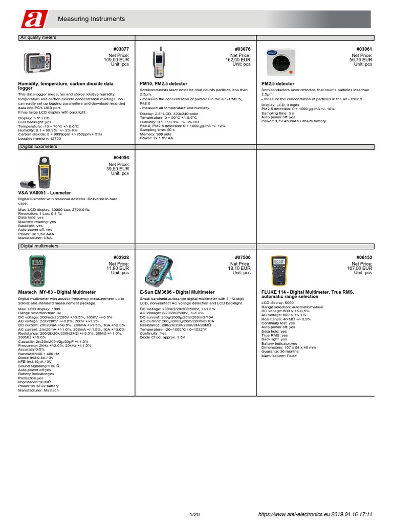 Measuring Instruments | PDF