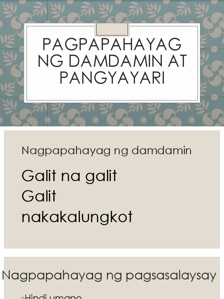 Pagpapahayag NG Damdamin at Pangyayari | PDF
