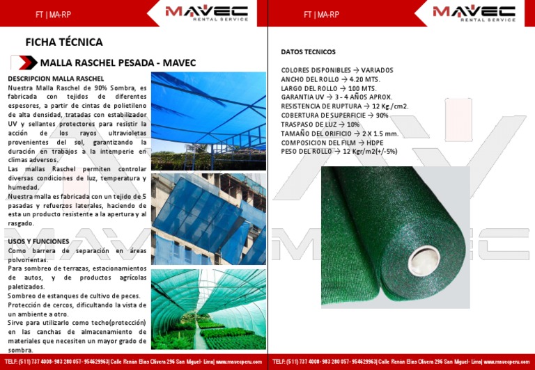 Ft-Mallas Raschel | PDF