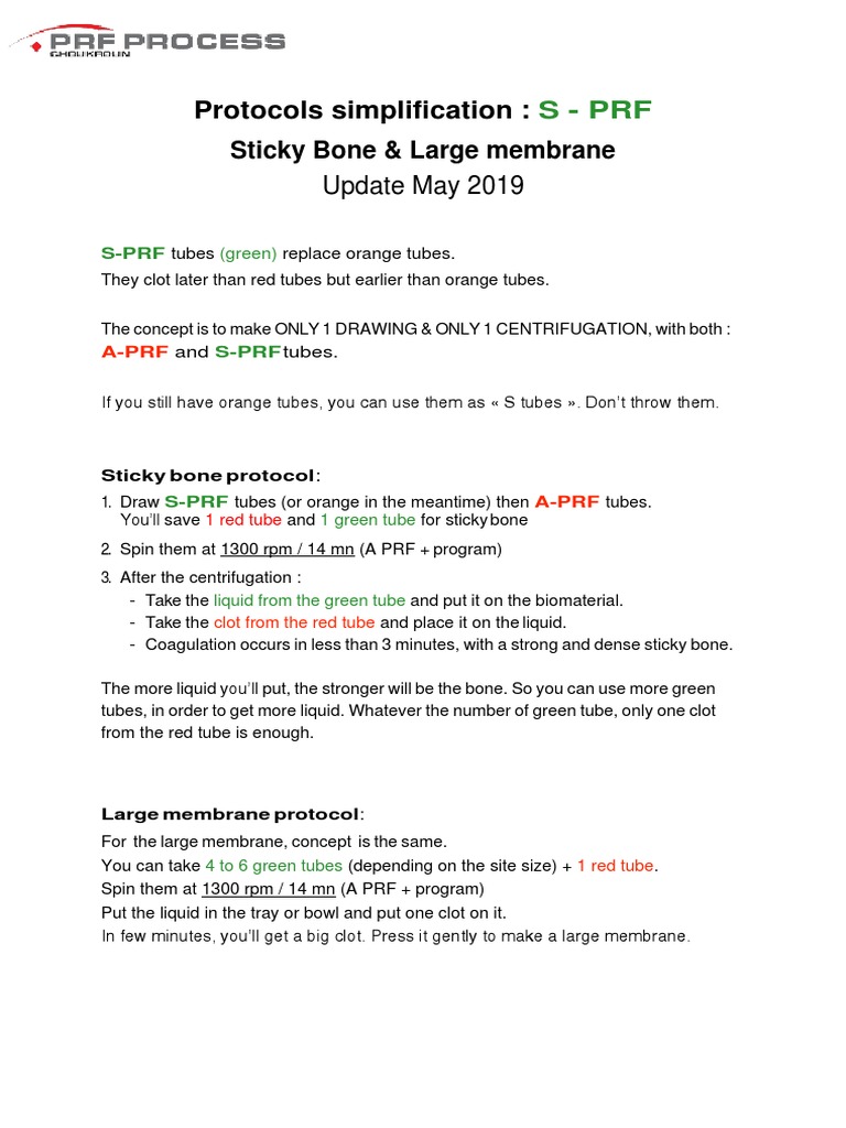 Dental PRF Protocol Simplification | PDF