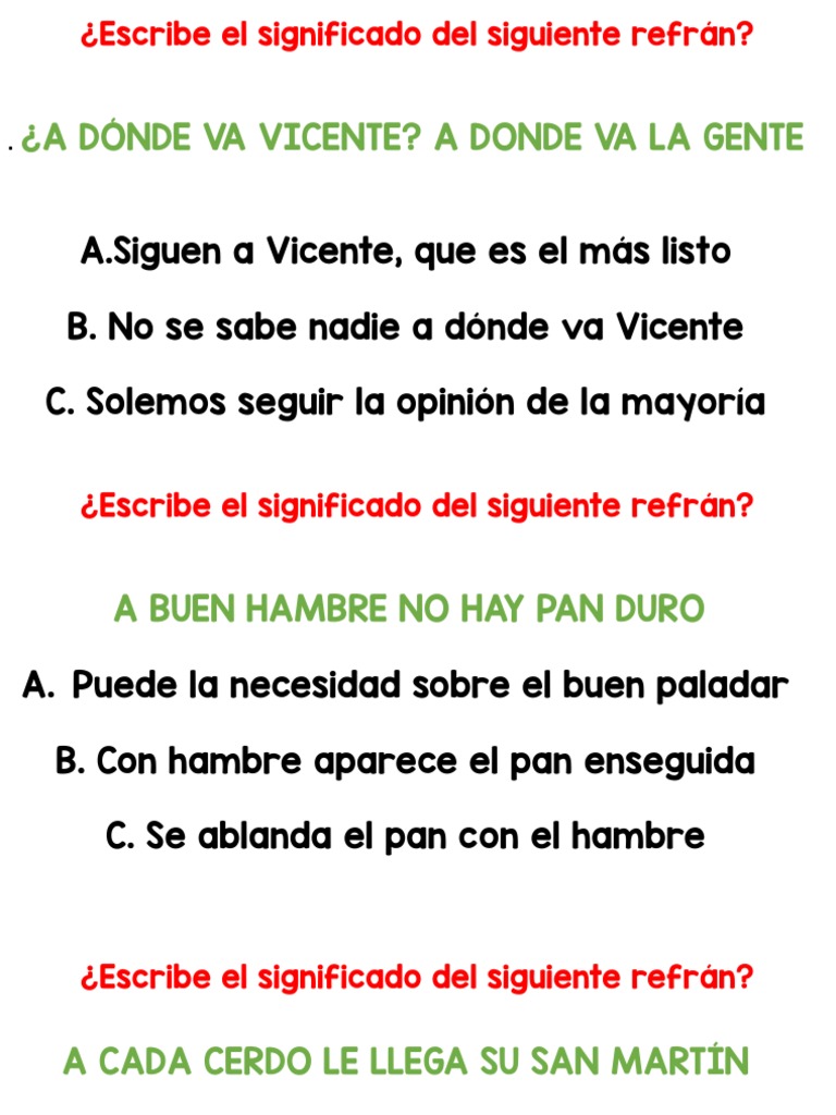 Refranes populares y sus significados | PDF