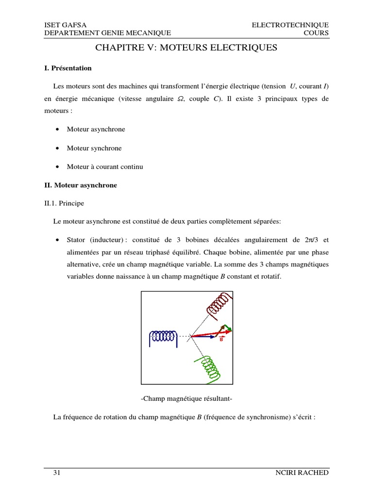 Types de moteurs électriques expliqués | PDF