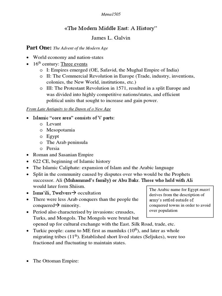 The Modern Middle East by James L Galvin | PDF