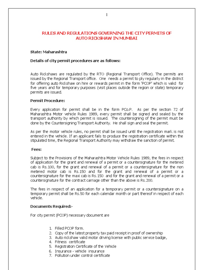 Autto Rickshaw | PDF | License | Vehicles