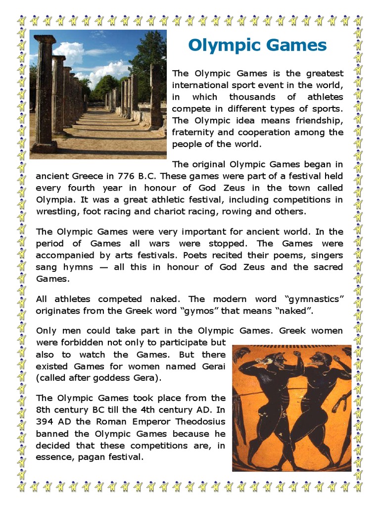 Olympic Games Reading Comprehension Exercises - 67951 | PDF