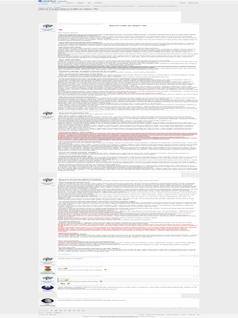 (Nikola Kavaja) Masoni Tražili Da Ubijem Tita - Forum Krstarice | PDF