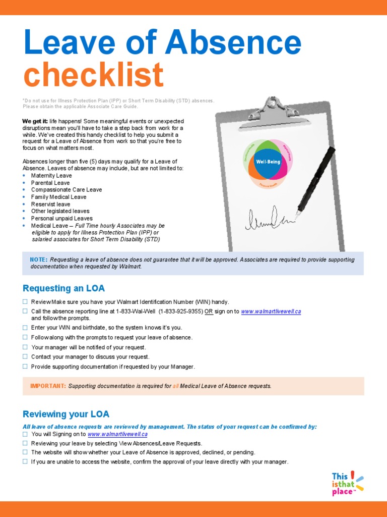 Leave of Absence Associate Checklist (EN) PDF | PDF