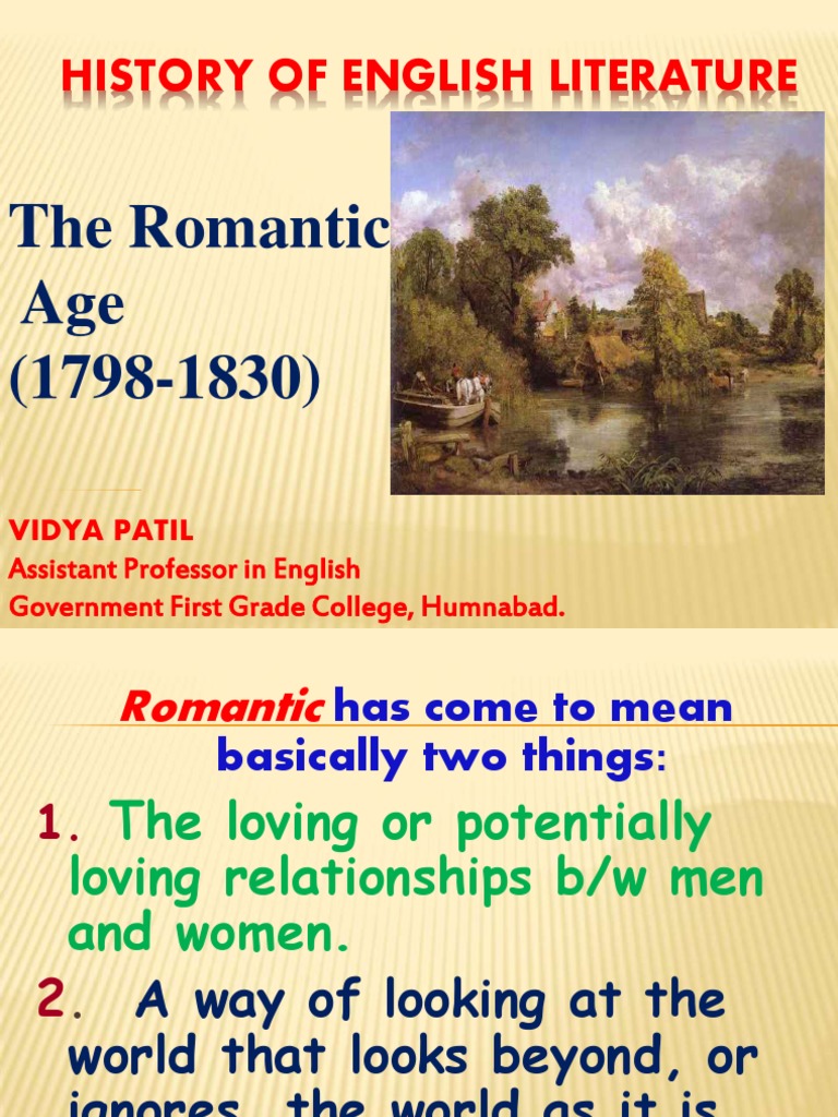 History of English Literature in the Romantic Age | PDF