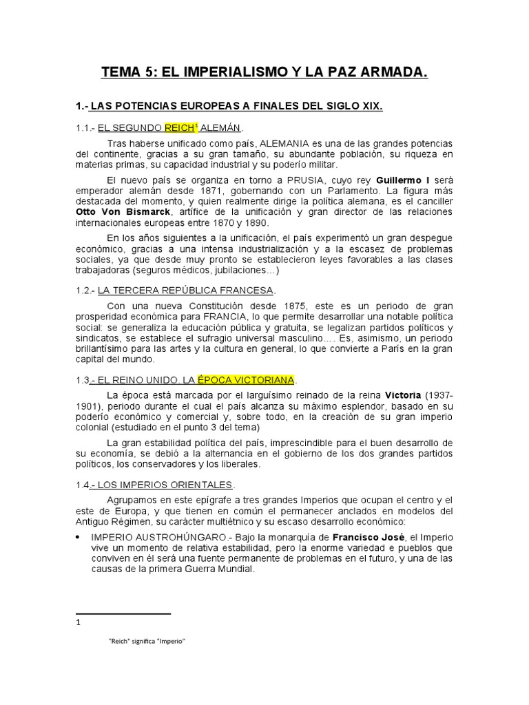 El Imperialismo y La Paz Armada | PDF