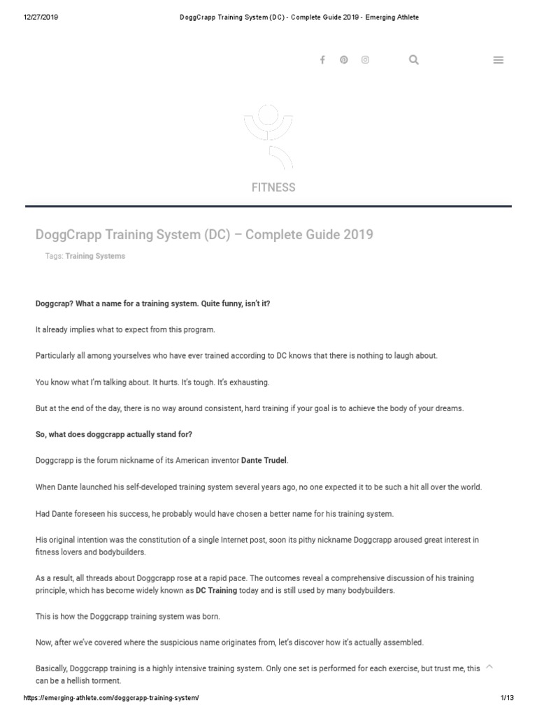 DoggCrapp Training System (DC) - Complete Guide 2019 - Emerging Athlete ...