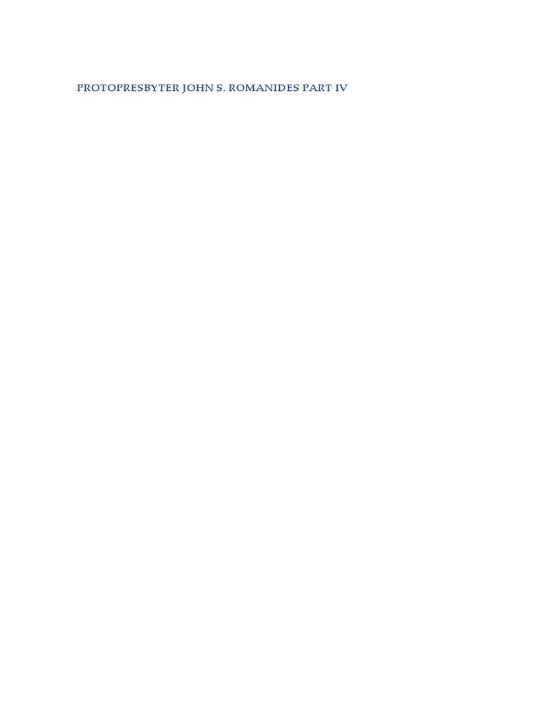 John S Romanides Part Iv | PDF