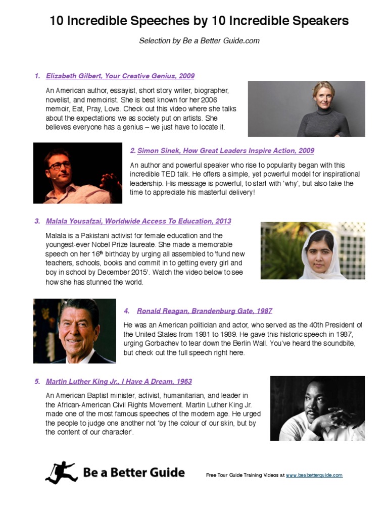 PDF - 10 Incredible Speeches by 10 Incredible Speakers - Babg Resource ...