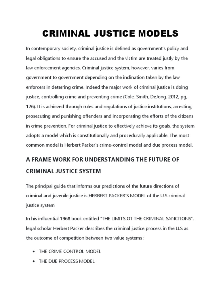 Criminal Justice Models | PDF