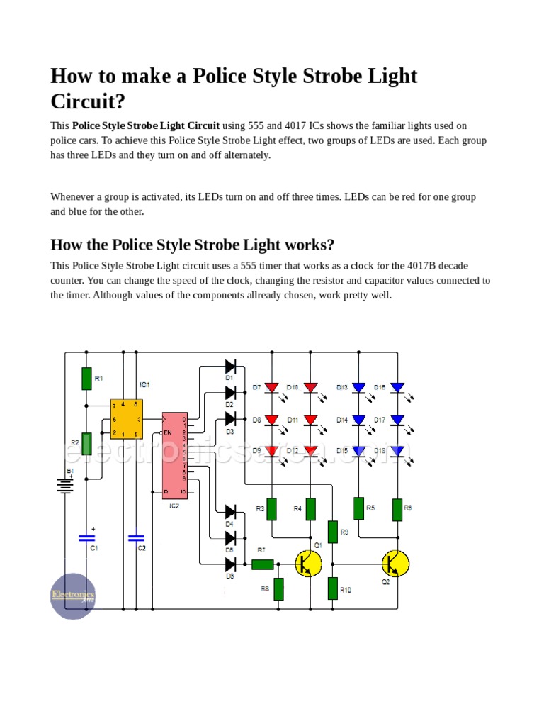 How To Make A Police Style Strobe Light Circuit Pdf