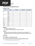 Packet Tracer - Implement A Subnetted Ipv6 Addressing Scheme | PDF | I Pv6 | Router (Computing)