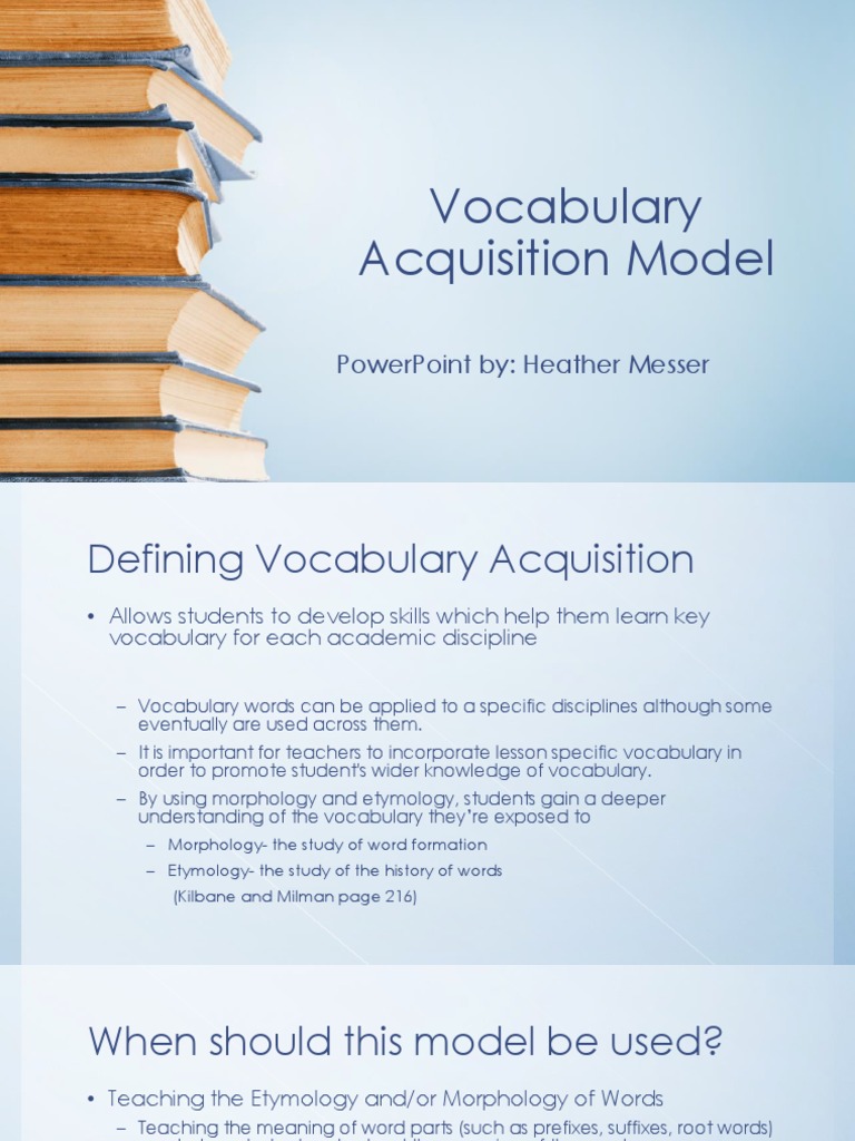 Vocabulary Acquisition Teaching Model | PDF | Vocabulary | Language ...